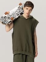 China Trendy Brand Heavy Wash Distressed Men’s Terry Vest for sale