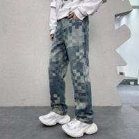 China Vintage Mosaic Baggy Jean Denim Pants for sale