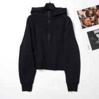 China Women’s Hooded Half-Zip Velvet Sweatshirt for sale