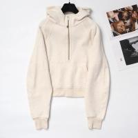 China Women’s Hooded Half-Zip Velvet Sweatshirt for sale