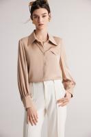 China Women’s solid color Mulberry silk shirt for sale