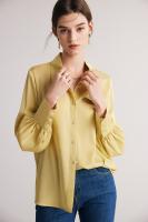 China Women’s solid color Mulberry silk shirt for sale