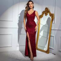 China Womens Sleeveless V-Neck Sequin Maxi Sheath Dress for sale