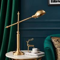 China American Retro Brass Bedside & Study Table Lamp – Adjustable Height Vintage Design for sale