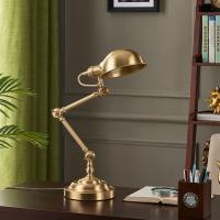 China American Retro Brass Bedside & Study Table Lamp – Adjustable Height Vintage Design for sale