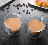 China Double Layers Glass Cup-Heart Shape for sale