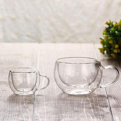 China Double Layers Glass Cup-Round Shape for sale