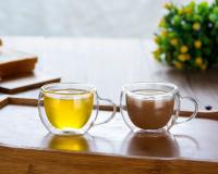 China Double Layers Glass Cup-Round Shape for sale