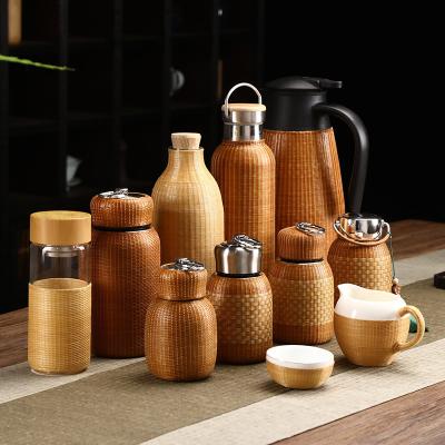China Handmade Bamboo Buckle Silk Thermos for sale