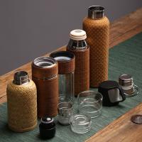 China Handmade Bamboo Buckle Silk Thermos for sale