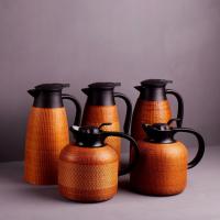 China Handmade bamboo woven thermos kettle for sale
