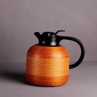 China Handmade bamboo woven thermos kettle for sale
