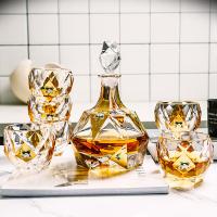 China High-end gold-plated enamel flower crystal bottle and glass for sale