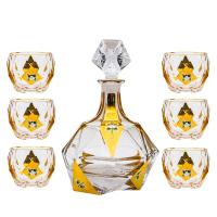China High-end gold-plated enamel flower crystal bottle and glass for sale