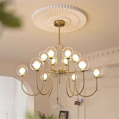 China Modern Retro Gold Glass Ball Branch Chandelier for sale