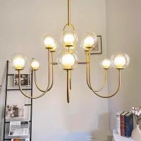 China Modern Retro Gold Glass Ball Branch Chandelier for sale