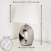 China Modern Silver Ceramic Table Lamp with White Fabric Shade for sale