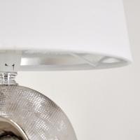 China Modern Silver Ceramic Table Lamp with White Fabric Shade for sale