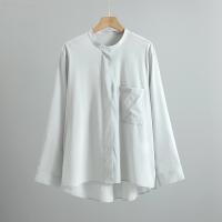 China Mulberry Silk Stand-Up Collar Long Sleeve Shirt for sale