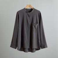 China Mulberry Silk Stand-Up Collar Long Sleeve Shirt for sale