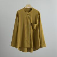 China Mulberry Silk Stand-Up Collar Long Sleeve Shirt for sale