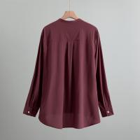 China Mulberry Silk Stand-Up Collar Long Sleeve Shirt for sale