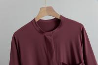 China Mulberry Silk Stand-Up Collar Long Sleeve Shirt for sale