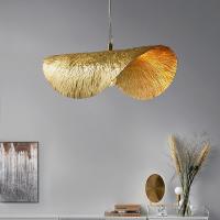 China Nordic Lotus Leaf Inspired Gold Copper Chandelier – Modern Pendant Light for sale
