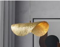 China Nordic Lotus Leaf Inspired Gold Copper Chandelier – Modern Pendant Light for sale