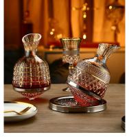 China Painted gold tumbler high-grade rotating crystal wine glass set for sale