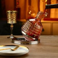 China Painted gold tumbler high-grade rotating crystal wine glass set for sale