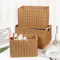 China Premium Artificial Rattan Woven Storage Basket with Handles – Durable, Stylish & Multi-Purpose for sale