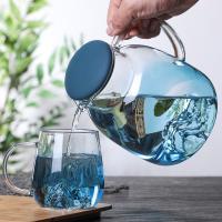 China Premium Borosilicate Glass Water Kettle with silicone Lid for sale