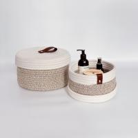 China Premium Jute & Cotton Rope Storage Baskets with Lids for sale