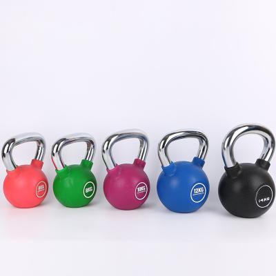 China Cast iron sprayed kettlebell training fitness equipment for men and women for sale