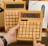 China Bamboo Solar & Battery Operated Multifunctional Calculator for sale