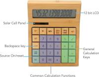 China Bamboo Solar & Battery Operated Multifunctional Calculator for sale