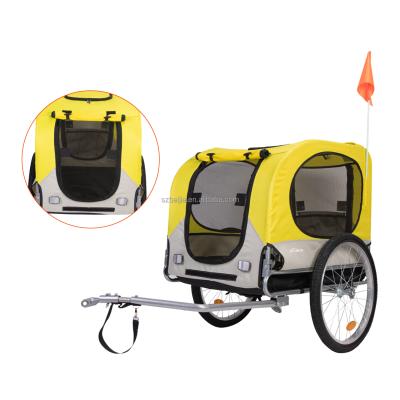 China Yellow Foldable Pet Carrier Trailer Utility ABS Bike Carriers For Dogs for sale