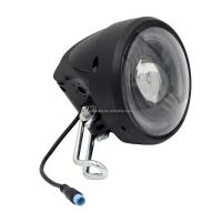 China 4 Pin Ebike Headlight Bicycle Accessories Black E Bike Integrated Lights for sale