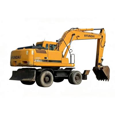 China Used Digger HYUNDAI 210W-7 Hydraulic Used Wheel Excavators for sale