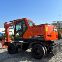 China Hot Selling Used Digger Doosan DX150W-9C  Hydraulic Crawler Used Wheel Excavator for sale