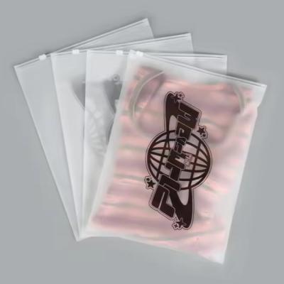 China Custom Cpe Frosted Zipper Packaging Bag Plastic Clear Zip Bag for sale