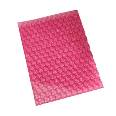 China Heart Shaped Pink Bubble Mailing Bag Waterproof Tear-Resistant Love Bubble Wrap Sheet For Gift Packaging for sale