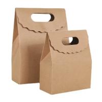 China Kraft Bag Die Cut Handle Bolsa De Papel Brown Kraft Paper Packaging Bag Folding Paper Bags For Gifts for sale