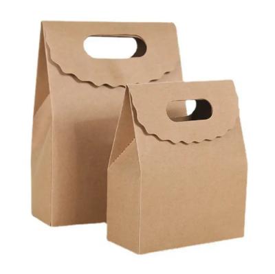 China Kraft Bag Die Cut Handle Bolsa De Papel Brown Kraft Paper Packaging Bag Folding Paper Bags For Gifts for sale
