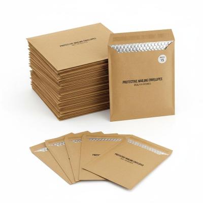 China 60gsm to 180gsm Kraft Bubble Mailers Poly Bubble Inside Material Pack Of 15 Protective Mailing Envelopes Ideal For Business for sale