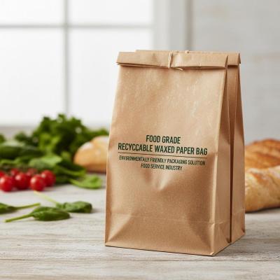 China Recyclable Waxed Paper Bag Food Grade Environmentally Friendly Packaging Solution for Food Service Industry for sale