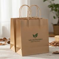 China Recyclable Custom Paper Bags Offering 35gsm Thickness and 100 Bio-degradable Character Designed for Green Packaging Needs for sale