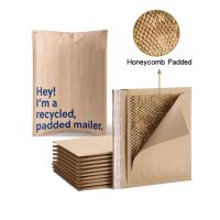 China Custom Compostable Kraft Paper Envelope Mailers Recyclable 100% Biodegradable Honeycomb Padded Shipping Packaging Mailing Bags for sale