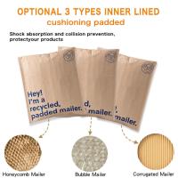 China Custom Compostable Kraft Paper Envelope Mailers Recyclable 100% Biodegradable Honeycomb Padded Shipping Packaging Mailing Bags for sale